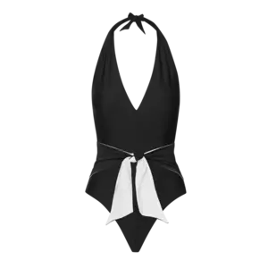 ANSEA The Tie Front One Piece - Black