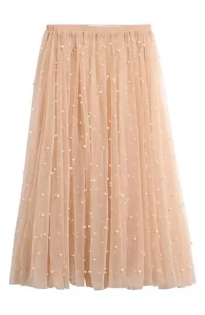 NADINE MERABI Blake Embellished Midi Skirt