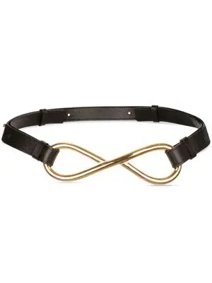 Silvia Tcherassi Oihana Leather Belt - Black