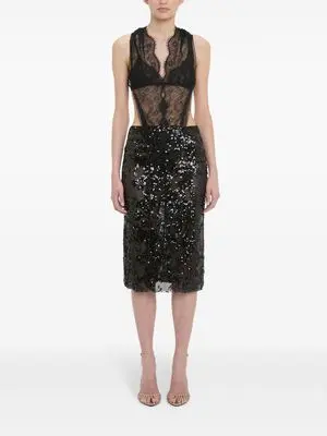 Victoria Beckham Sequin-embellished Midi Skirt