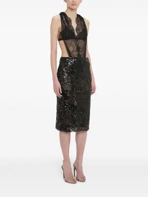 Victoria Beckham Sequin-embellished Midi Skirt