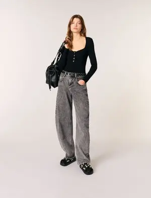 Maje Viscose Rib Knit Jumper