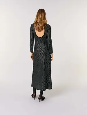 Maje Rhinestone Embellished Maxi Dress