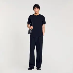 Sandro Cotton T-shirt With Logo - Black