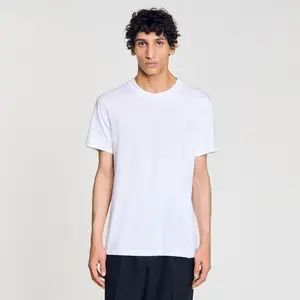Sandro Cotton T-shirt With Logo - Optic White
