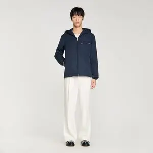 Sandro Nylon Windbreaker - Navy Blue