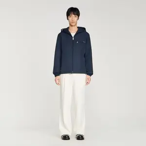 Sandro Nylon Windbreaker - Navy Blue