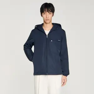 Sandro Nylon Windbreaker - Navy Blue