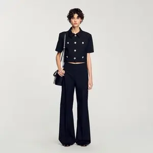 Sandro Wide-leg Wool-blend Suit Trousers
