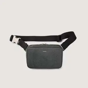 Sandro Small Bag In Saffiano Patterned Reconstituted Leather - Graphites