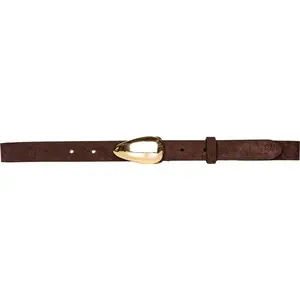 BLACK SUEDE STUDIO BLACK SUEDE STUDIO Bean Leather Belt Brown Suede/gold