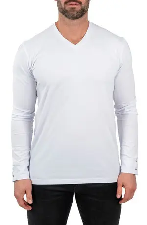 MACEOO Edison Solid V-neck Cotton Sweater