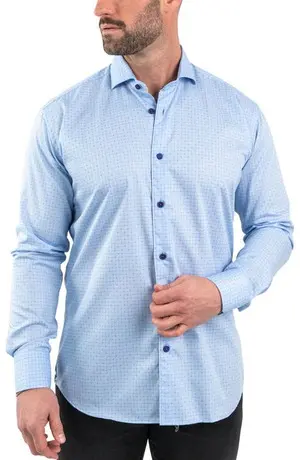 MACEOO Einstein Jacqpointsquare Button-up Shirt