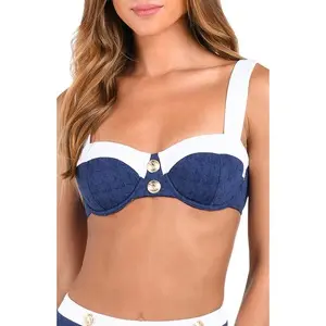 L'Agence Alexandria Colorblock Bikini Top - Marine