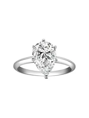 BLISS DIAMOND 3ct Pear Diamond Solitaire Ring - Platinum