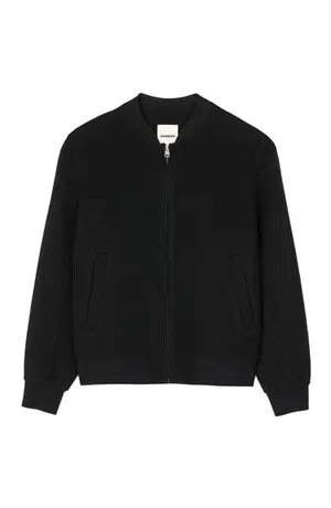 Sandro Double-faced Wool Varsity Jacket - Black