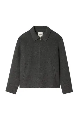Sandro Double-faced Wool Jacket - Dark Grey