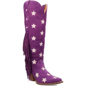 DINGO Super Star Knee High Western Boot - Purple
