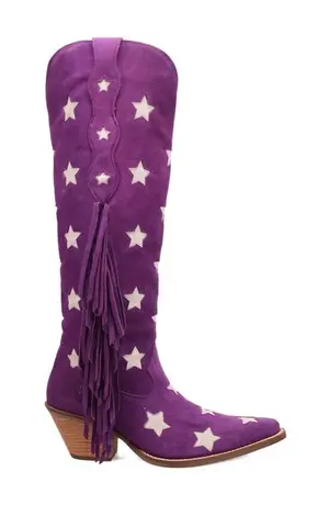 DINGO Super Star Knee High Western Boot - Purple
