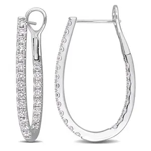 JULIANNA B. 2 1/5ct. T.w. Lab-grown Diamond Hoop Earrings In 14k - White Gold