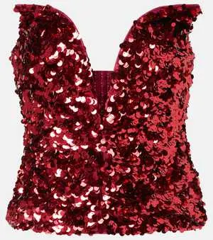 SELF-PORTRAIT Sequined Corset
