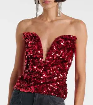 SELF-PORTRAIT Sequined Corset