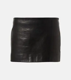 Khaite Jett Mini Leather Skirt