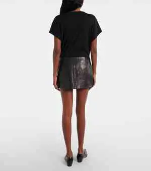 Khaite Jett Mini Leather Skirt
