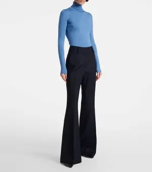 Gabriela Hearst Rhein Wool Flared Pants - Blue