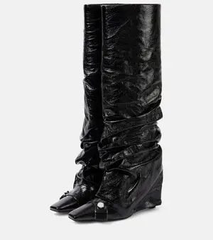Attico Juno 95 Leather Knee-high Boots - Black