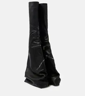 Rick Owens Cargoflares Knee-high Leather Boots - Black