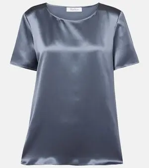 Max Mara Dida Silk Top - Blue