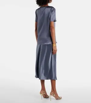 Max Mara Dida Silk Top - Blue