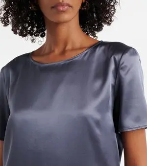 Max Mara Dida Silk Top - Blue