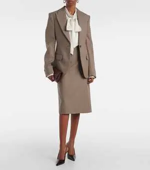 Stella McCartney Houndstooth Wool Pencil Skirt