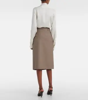 Stella McCartney Houndstooth Wool Pencil Skirt