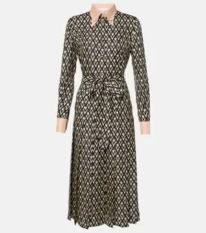 Valentino Garavani Toute La V Silk Twill Shirt Dress - Black