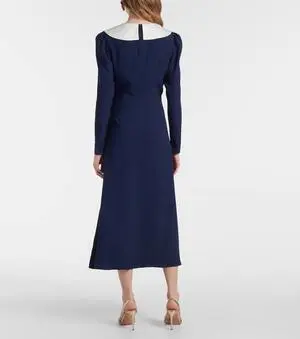 Alessandra Rich Envers Bow-detail Midi Dress - Blue