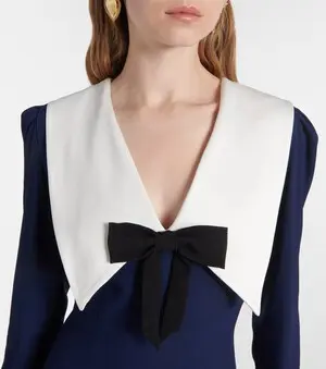 Alessandra Rich Envers Bow-detail Midi Dress - Blue