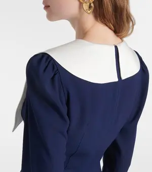 Alessandra Rich Envers Bow-detail Midi Dress - Blue