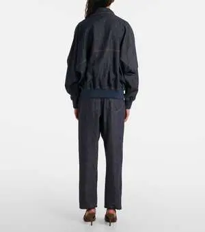 Brunello Cucinelli Denim Bomber Jacket - Blue