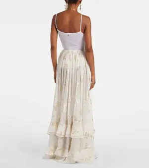 Chloé Floral Jacquard Muslin Maxi Skirt - White