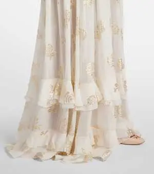 Chloé Floral Jacquard Muslin Maxi Skirt - White