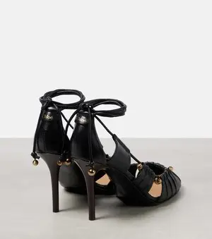 Chloé Luna Lace-up Leather Pumps