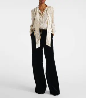 Chloé Cotton Velvet Flared Pants