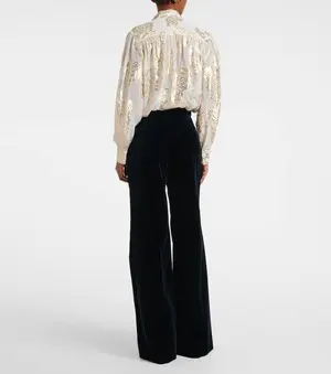 Chloé Cotton Velvet Flared Pants