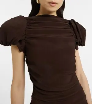 Magda Butrym Puff Sleeve Silk Midi Dress