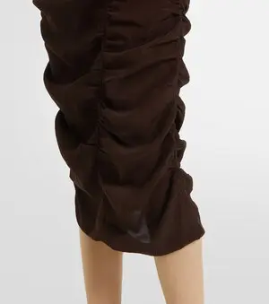 Magda Butrym Puff Sleeve Silk Midi Dress