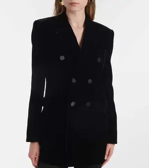 Saint Laurent Double-breasted Velvet Blazer