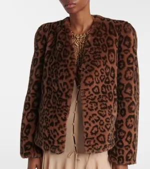 Chloé Leopard-print Faux Fur Jacket
